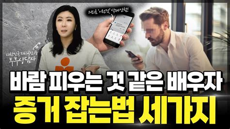 바람 피는 것 같은 배우자 증거 잡는 좋은 방법 세가지 궁금하시죠 세포언니tv Youtube
