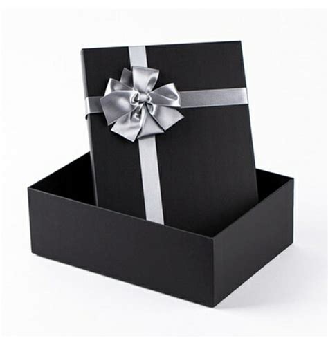 R1 고급 무지 싸바리 블랙상자 실버꽃리본 32x24x11 떡케이스 티몬