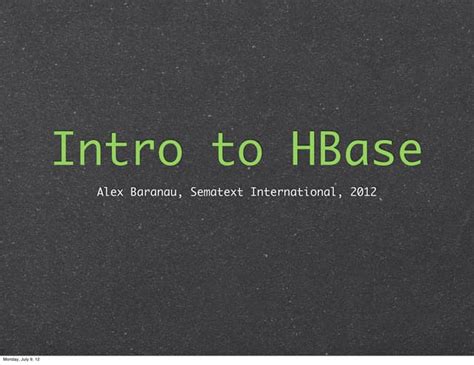 Intro To Hbase Pdf Databases Computer Software And Applications