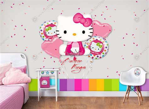 قیمت و خرید کاغذ دیواری اتاق نوجوان دخترانه طرح فانتزی دخترک چشم آبی با گربه‌هایش Ba 4865 چاپ