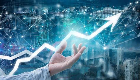 Premium Ai Image Futuristic Raise Arrow Chart Digital Transformation Abstract Technology