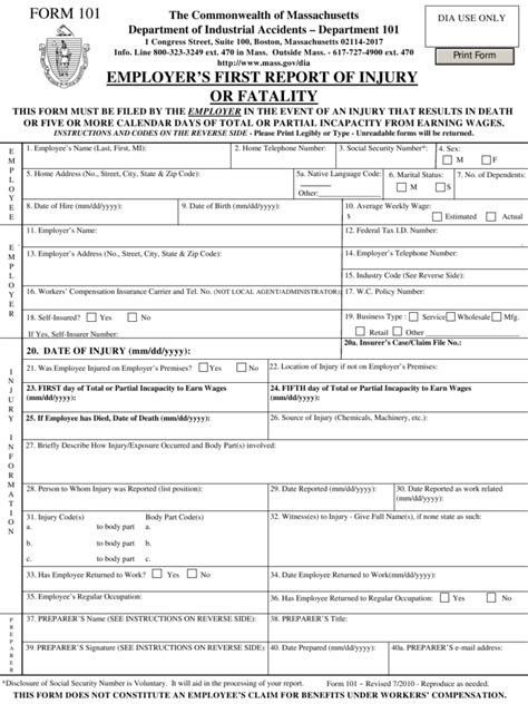 Form 101 Download Fillable Pdf Or Fill Online Employer S First Report