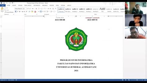 Progress Proposal Tugas Akhir 1 Informatika Unjani Ganjil 2021 2022