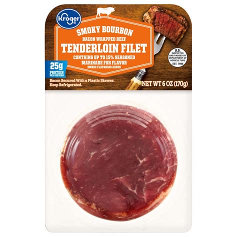 Kroger® Smoky Bourbon Bacon Wrapped Beef Tenderloin Filet 6 Oz Kroger