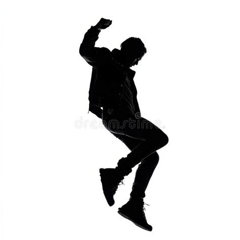 A Silhouetted Figure In A Dynamic Pose Against A Bright Background Stock Illustration