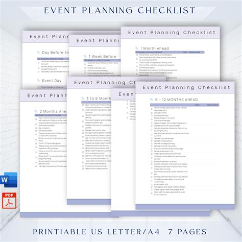 Editable Event Planning Checklist Template Printable 6 Months Event Planner Party Planning Pdf