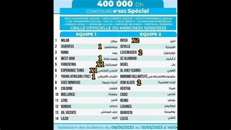 Toto Foot 14 Concours SpÉcial N502 Fixe 10052023 توقعات طوطوفوط