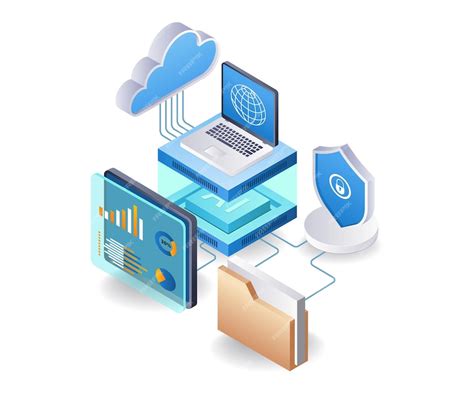 Premium Vector Computer Data Security Cloud Server Artificial Intelligence Concept Flat