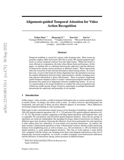 Pdf Alignment Guided Temporal Attention For Video Action Recognition