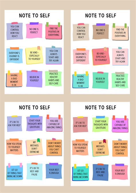Note To Self Reminders Positive Self Care Notes Self Love