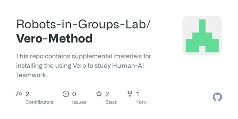 github robots in groups lab vero method this repo contains