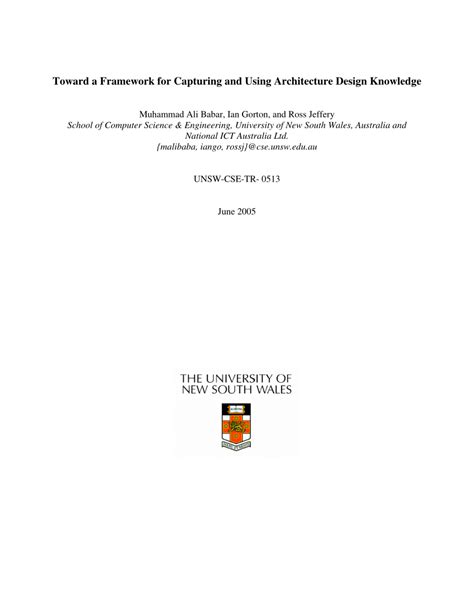 Pdf Toward A Framework For Capturing And Using Architecture Design Knowledge