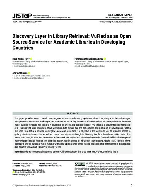 Pdf Discovery Layer In Library Retrieval Vufind As An Open Source