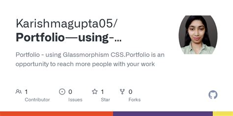 Github Karishmagupta05portfolio Using Glassmorphism Portfolio
