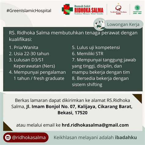 Lowongan Kerja Rumah Sakit Ridhoka Salma Cikarang