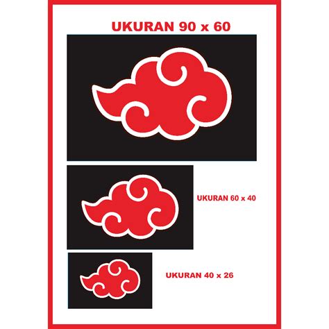 Jual Bendera Akatsuki Naruto Awan Merah Putih Bahan Polyester Bendera
