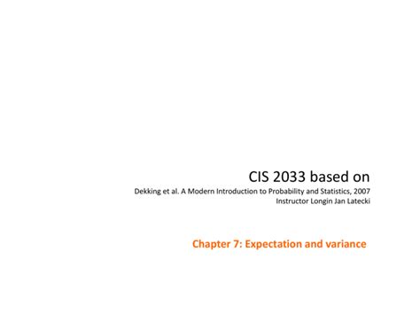 expectation and variance