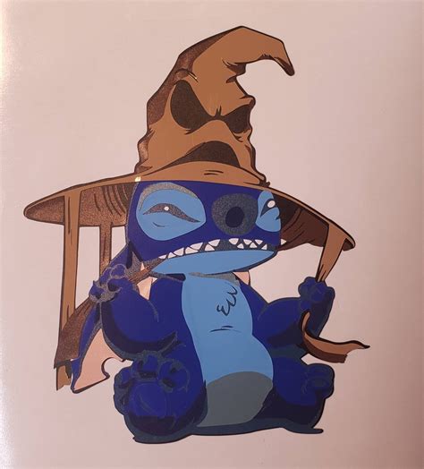 Stitch And The Sorting Hat Multi Layered Vinyl Decal Etsy