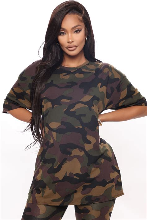 Weekend Vibes Camo Legging Set Brown Combo Fashion Nova