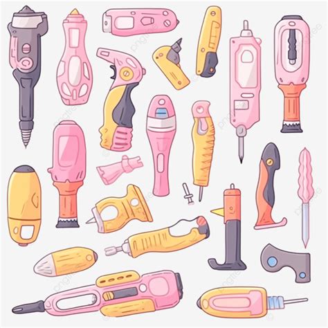 Screwdriver Minimalist Construction Tools Sticker Collection Set