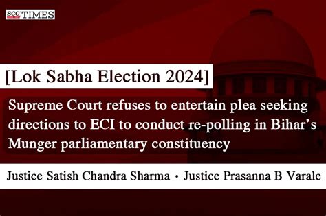 Lok Sabha Election 2024 Supreme Court Refuses To Entertain Plea To