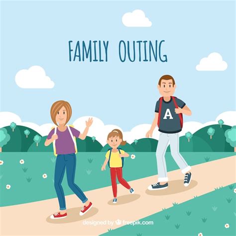 Familia Caminando Clipart