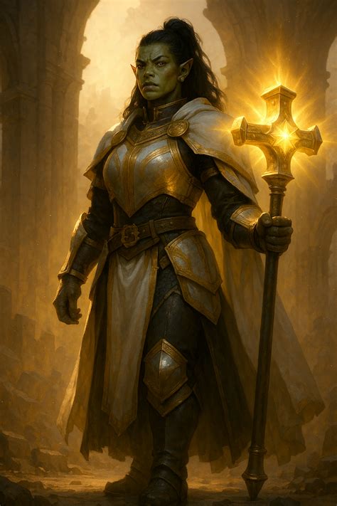 Half Orc Cleric Hammer Of The Sacred Flame Fantazi Sanat Işleri