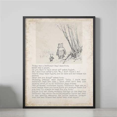 Vintage Winnie The Pooh Framed Art Etsy