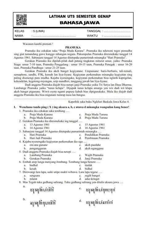 View Soal Bahasa Jawa Kelas 5 Semester 2 Pdf Revisi Pic Edu Wall