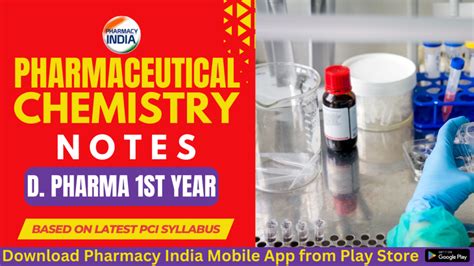 Pharmaceutical Chemistry D Pharma 1st Year Notes For Comprehensive