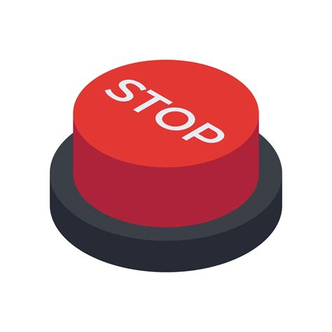 Red Stop Button Flat Design Isometric 13932692 Vector Art At Vecteezy