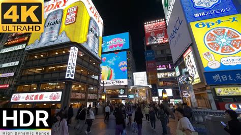 Evening Walk Around Dotonbori Osaka Japan 4k Hdr Youtube
