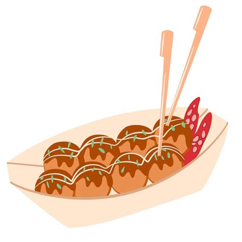 Comida callejera takoyaki octopus balls snack japonés para llevar