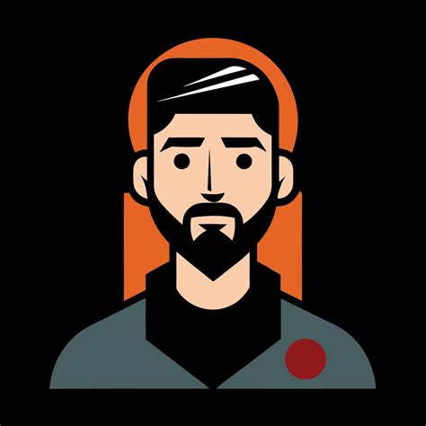 A Man With A Beard And A Red Dot On His Forehead 51383485 Vector Art At Vecteezy