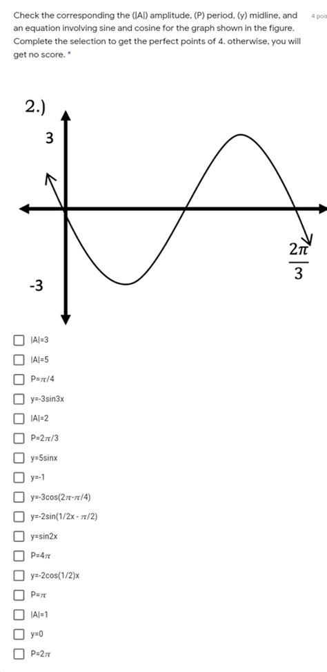 SOLVED Check The Corresponding IAI Amplitude P Period Y Midline