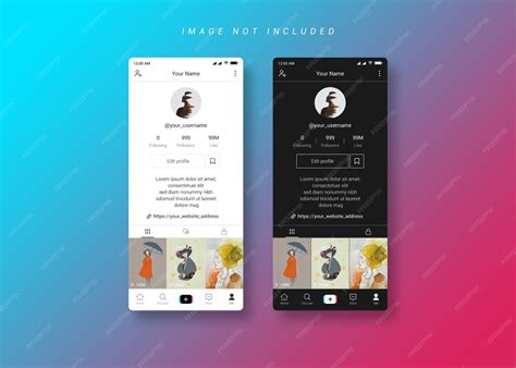 Maqueta De Perfil De Tiktok Tema Claro Y Oscuro Archivo Psd Premium