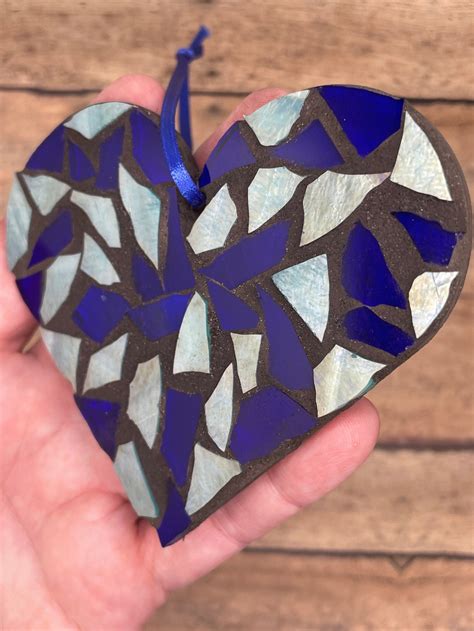 Diy Mosaic Kit Heart Ornament Craft Kit Etsy
