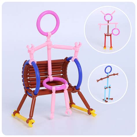 Diy 조립 스마트 스틱 블록 상상력 창의력 교육 학습 완구 어린이 선물 120 피스 건축 및 건설 장난감