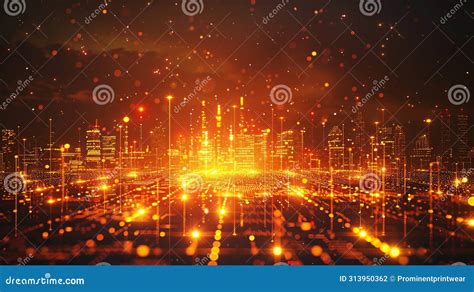 Abstract Digital Network Background With Glowing Connections And