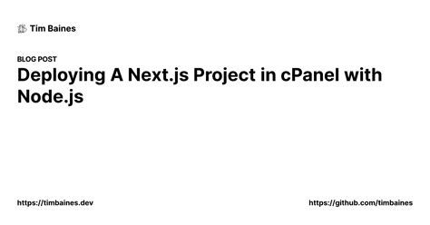 Deploying A Next Js Project In Cpanel With Node Js