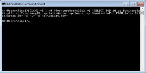sql server exporting query results to csv using sqlcmd sql