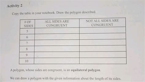 Activity Copy The Table In Your Notebook Studyx