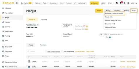 How To Use The Cooling Off Period Feature On Binance Margin Binance Support