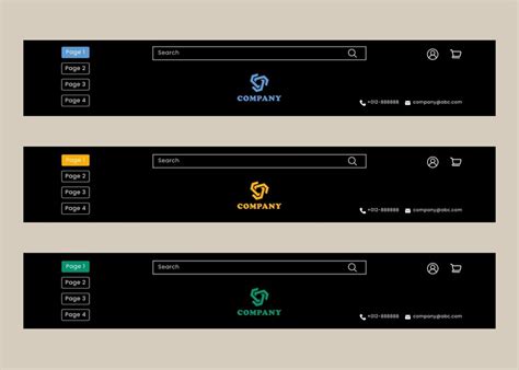 Premium Vector Website Header In Black Background Modern And