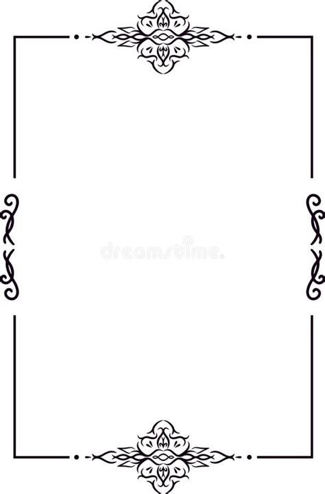 Rectangular Frame Featuring Elegant Floral Ornaments At Each Corner And Along The Sides