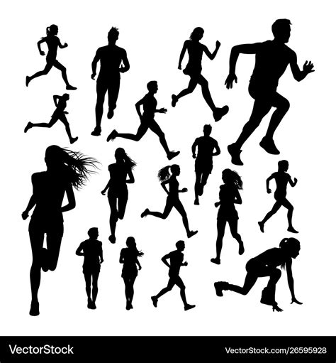 Runner Silhouettes Royalty Free Vector Image Vectorstock