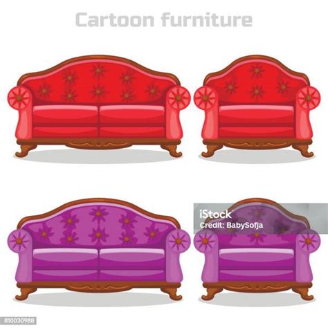 만화 빈티지 바로크 소파와 안락의 자 다양 한 색상 세트 가구 0명에 대한 스톡 벡터 아트 및 기타 이미지 0명 2인용 쇼파 가구 Istock