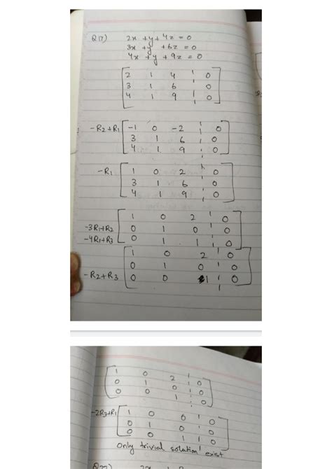 Solution Trivial And Non Trivial Solution Unique And Many And Non