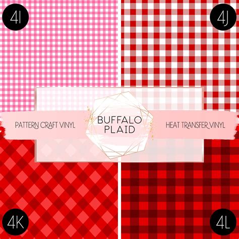 Buffalo Plaid Pattern Htv Siser Oracal Adhesive Craft Vinyl Permanent