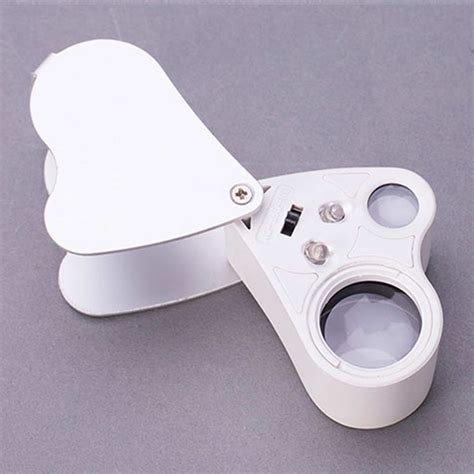 60x 30x Glass Lens Magnifying Jeweler Eye Jewelry Loupe Loop Led Light